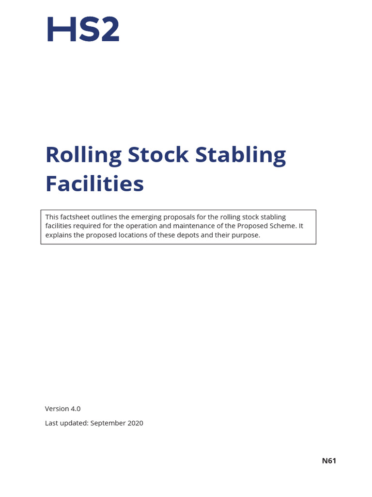 N61 Rolling Stock Stabling Facilities | PDF | Rail Transport | Transport