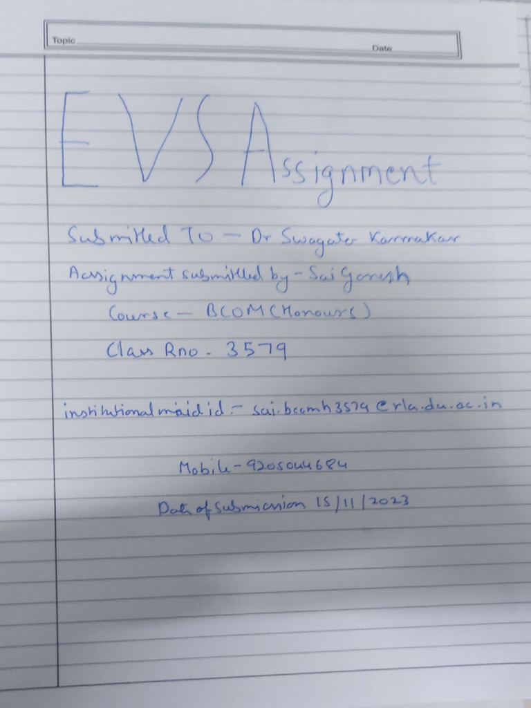 3579 Sai Ganesh Evs Assignment | PDF