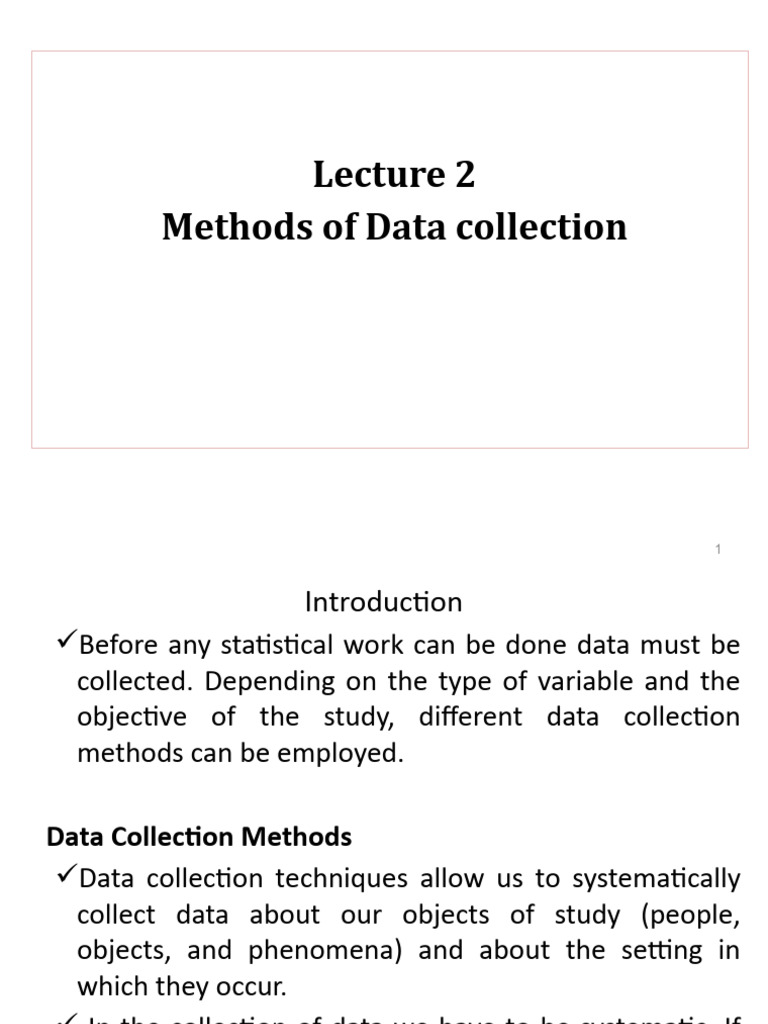 Biostat Lecture 2-1 | PDF