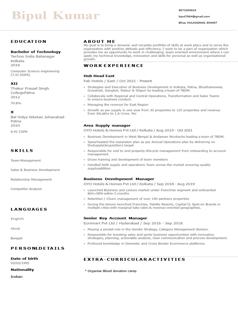 Bipul New Resume Updated | PDF