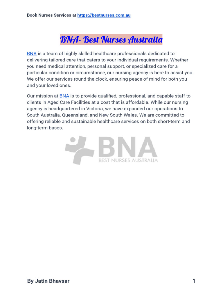 Bna PDF | Download Free PDF | Nursing | Health Care