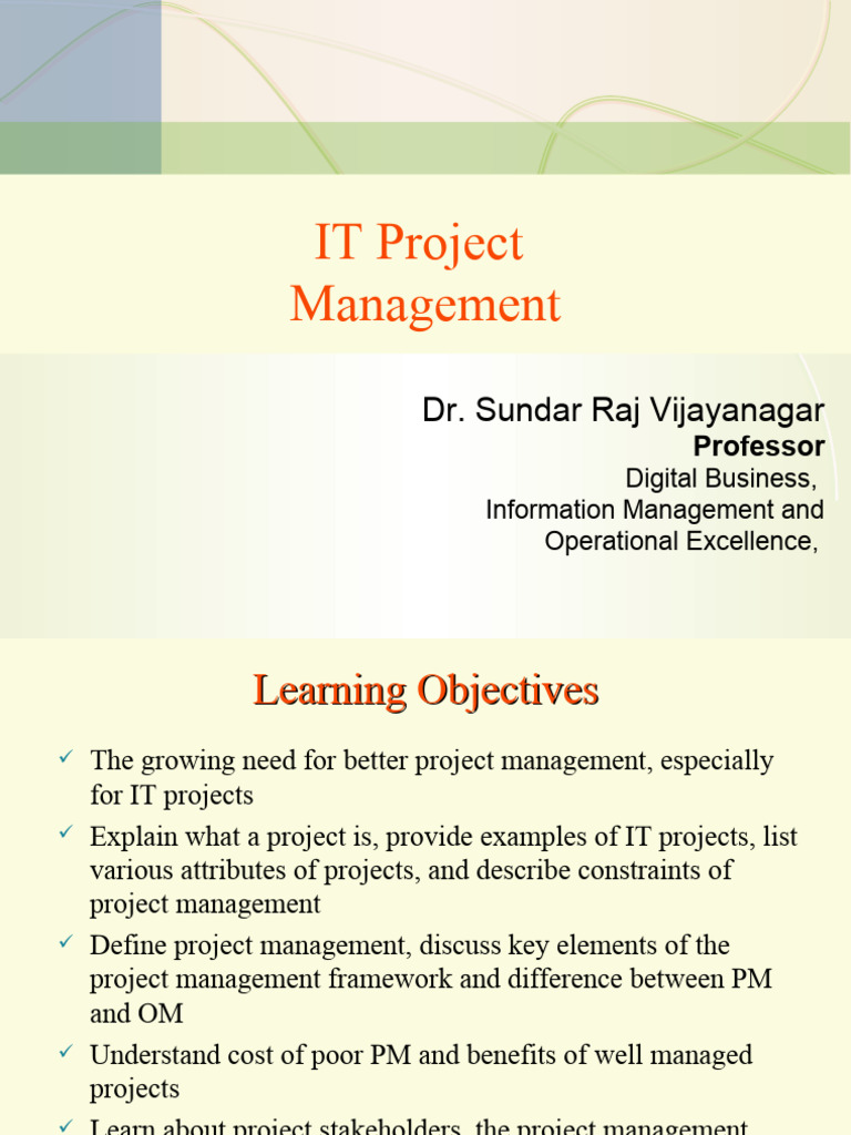 Introduction To IT Project Management | PDF | Project Management ...