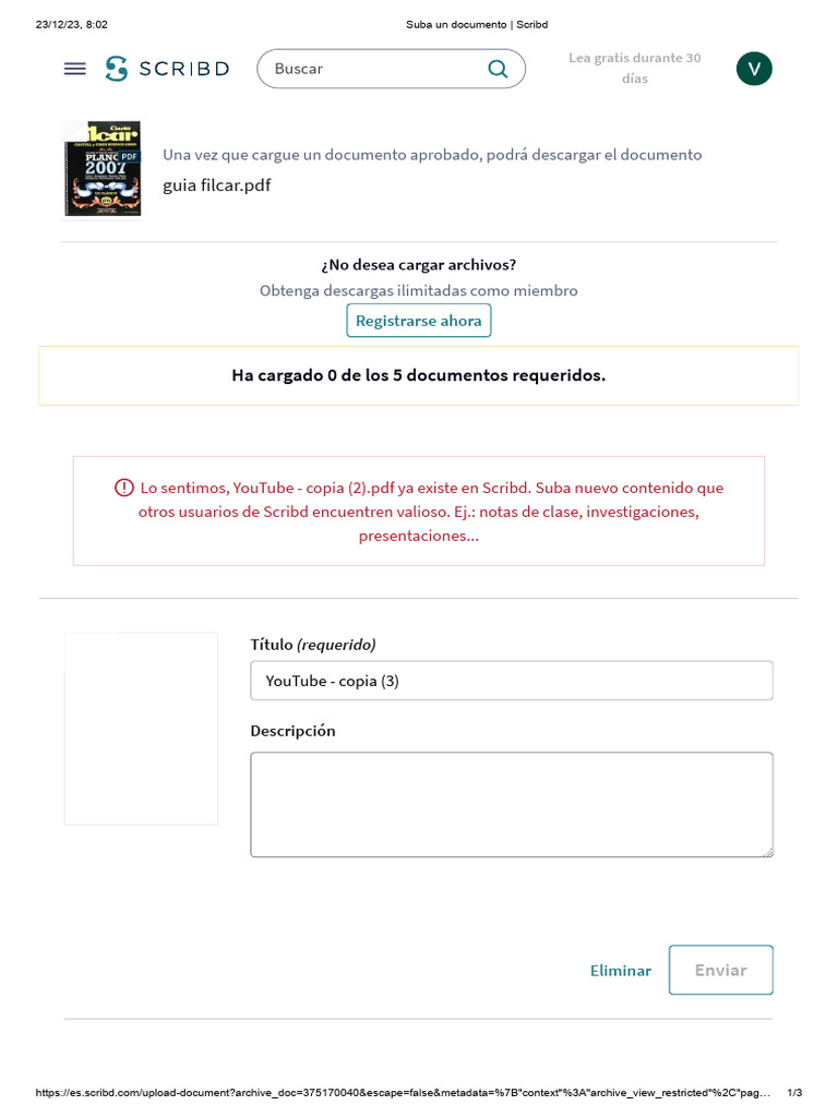 Suba Un Documento - Scribd | PDF | Scribd | Youtube