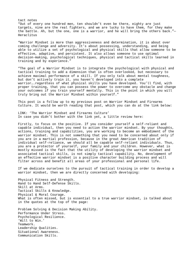 Tact Notes | PDF | Mindset | Leadership