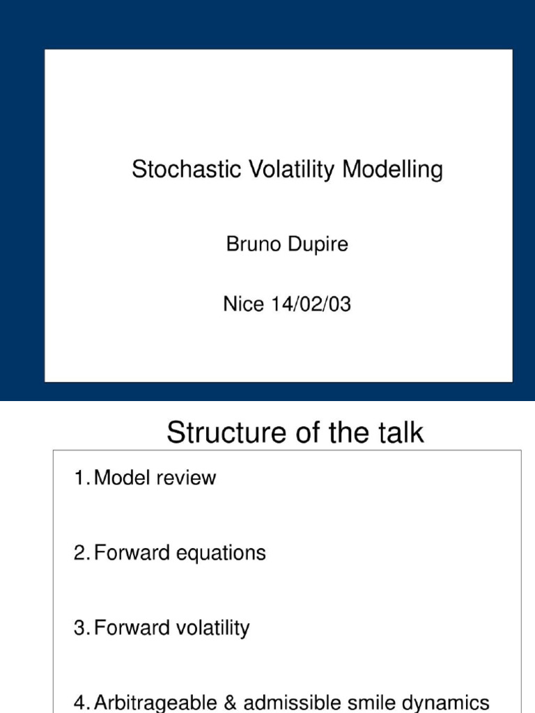 2003-Dupire - Stochastic Volatility Modelling | PDF