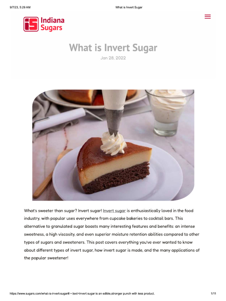 What Is Invert Sugar | PDF