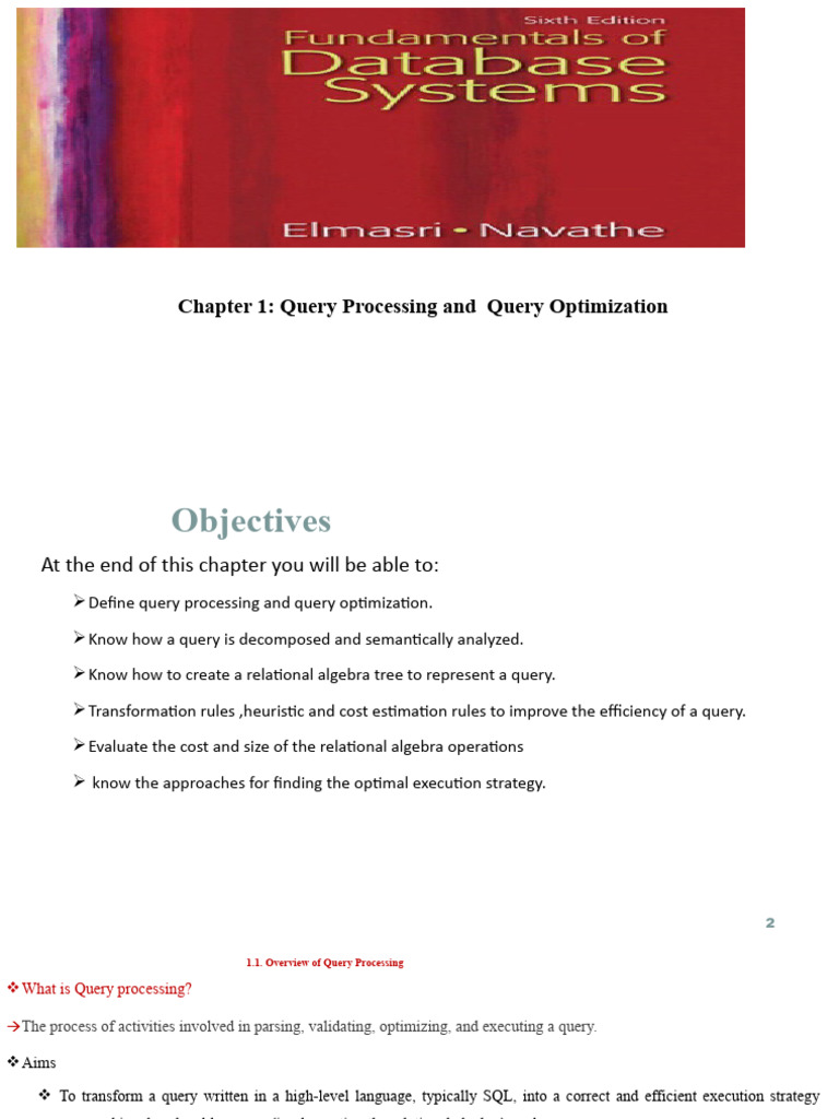 Chapter 1 Query Processing Download Free Pdf Database Index Relational Model