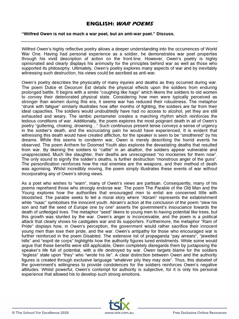 Spring Offensive Poem | Download Free PDF | Poetry | Experience