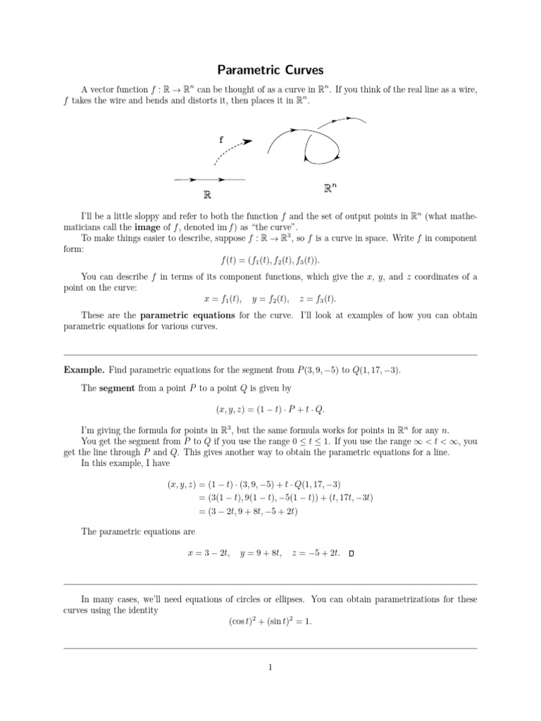 Parametric-Curves (Examples) | PDF | Curve | Ellipse