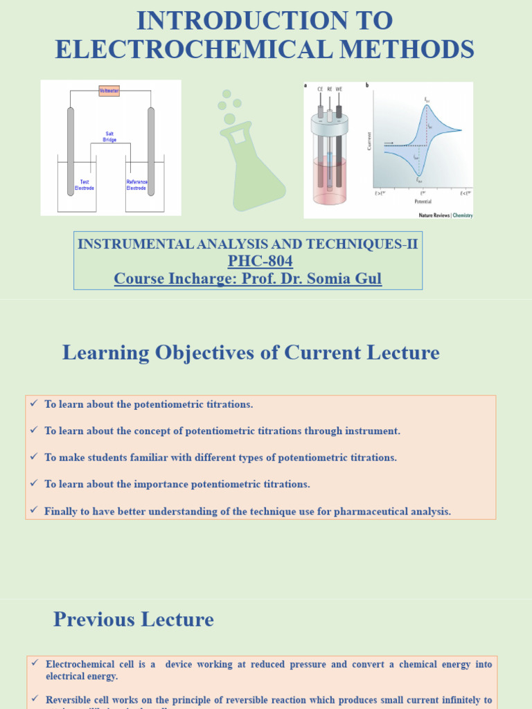 Electrochemical Methods Lecture Slides IV | PDF | Titration | Chemistry Electrochemical Methods Lecture Slides IV | PDF | Titration | Chemistry