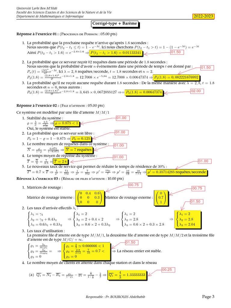 MODELISATION ET SIMULATION DE SYSTEMES - Corrige Type | PDF | Mathématiques | Science