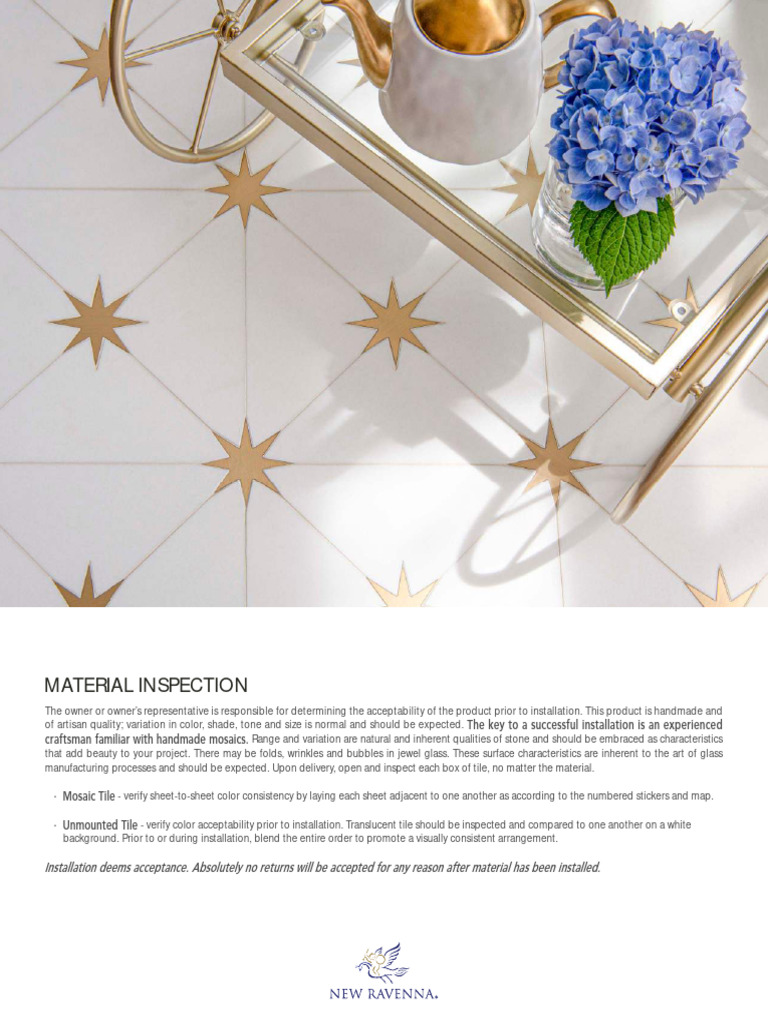 Mosaic Tile Installation Guide | PDF