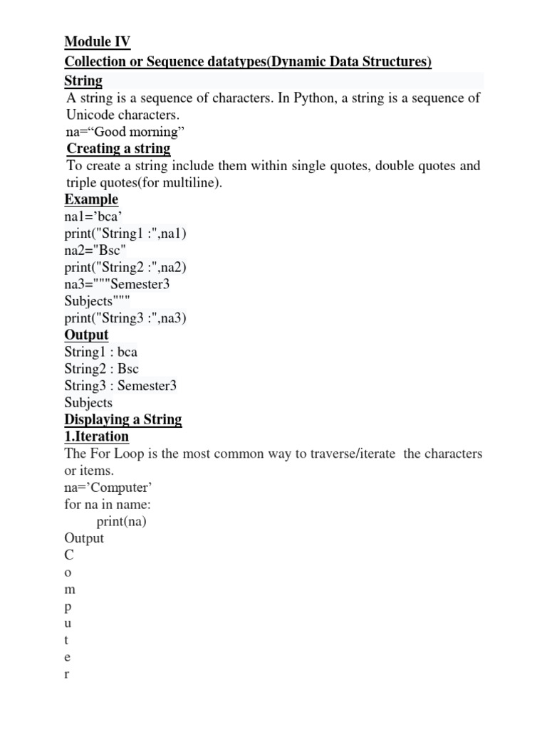 Sem 3python Module IV Final | Download Free PDF | String (Computer Science) | Letter Case