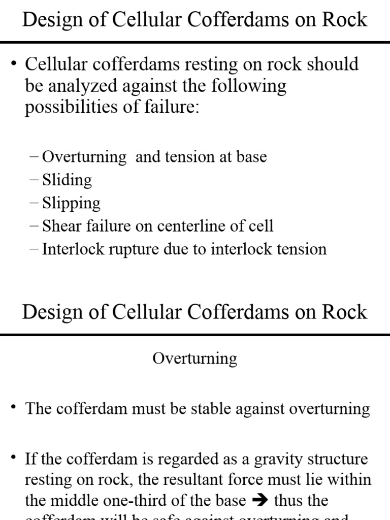 L18 Cell Cofferdam Rock | PDF | Friction | Deep Foundation