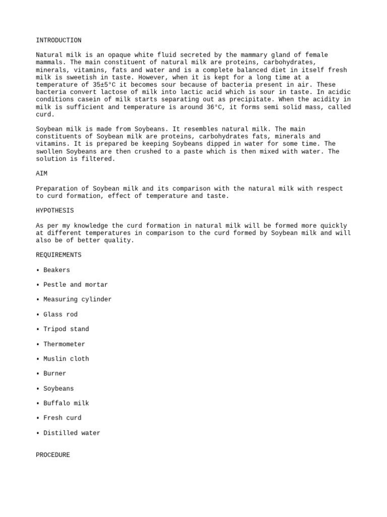 Project | Download Free PDF | Milk | Soybean Project | Download Free PDF | Milk | Soybean