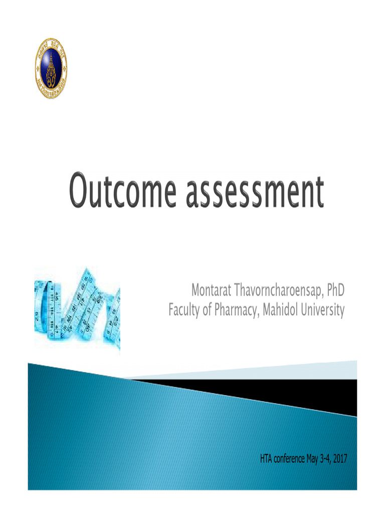 4 - Outcome Assessment | PDF | Randomized Controlled Trial | Clinical ...