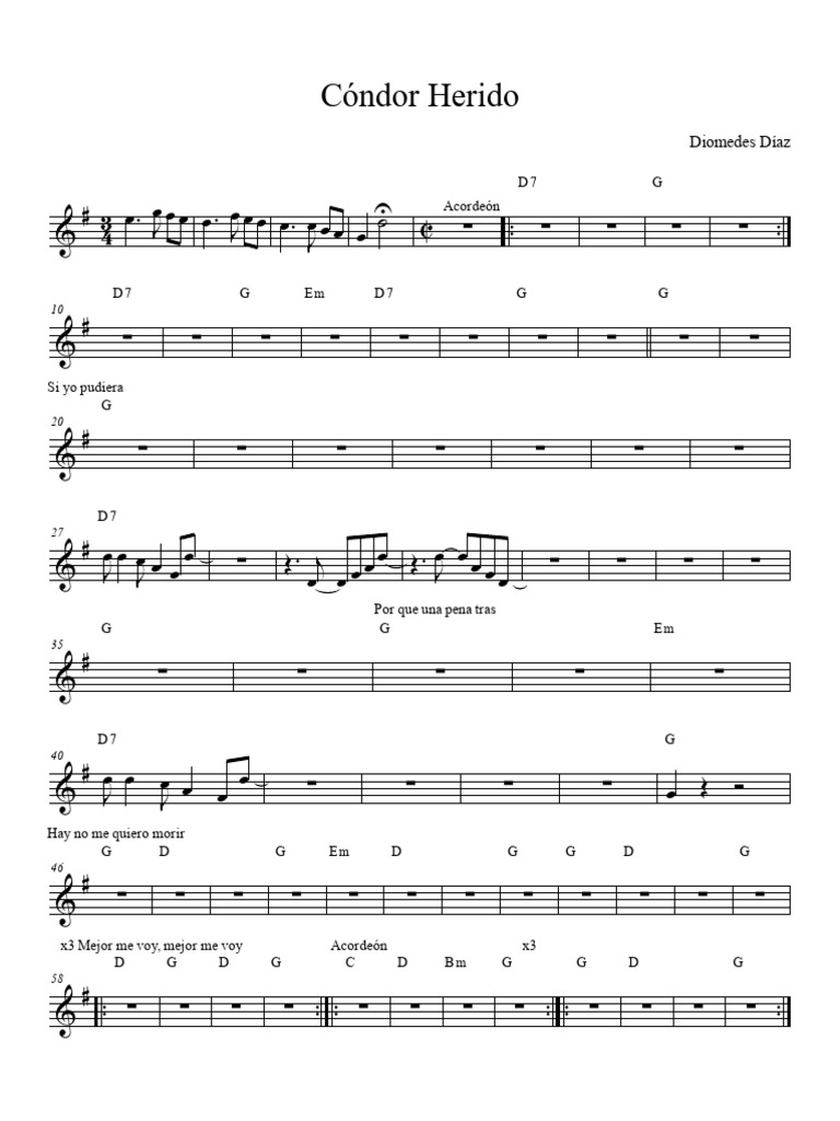 El Condor Herido - Diomedes Díaz | PDF