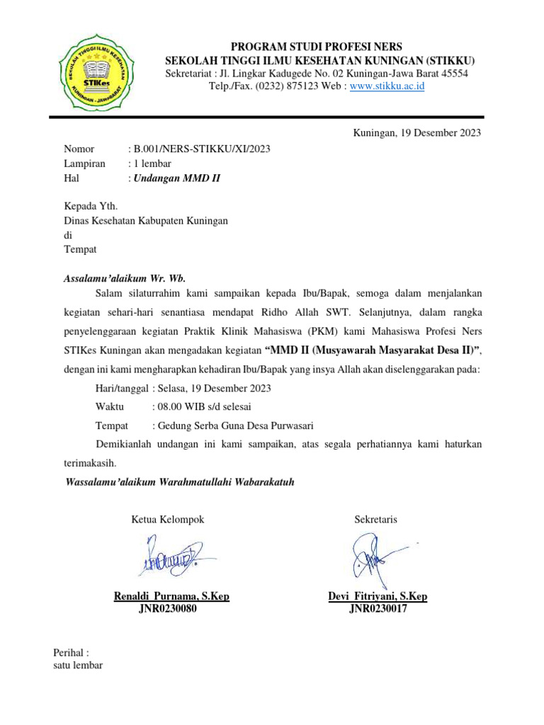 Surat Undangan MMD II | PDF