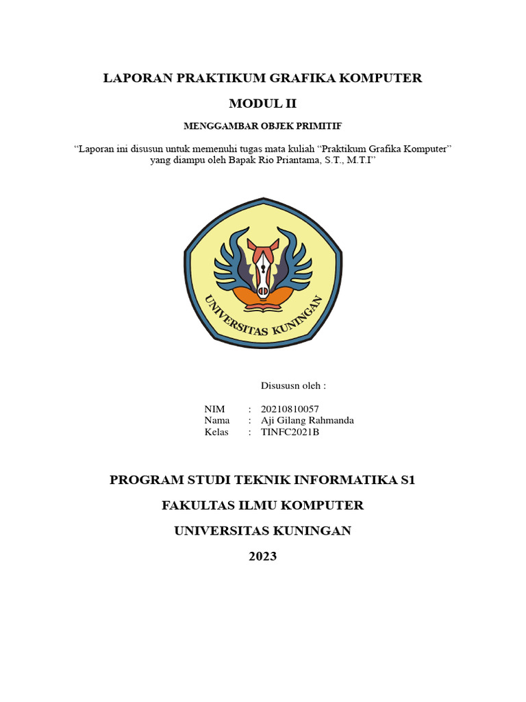 Aji Gilang Rahmanda - Tinfc2021b - Laporan Praktikum Grafika Komputer Modul 2 | PDF | Metode ...