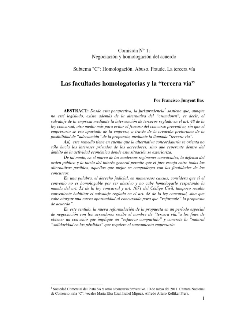 Junyent Bas - Las Facultades Homologatorias y La Tercera Vía | PDF ...