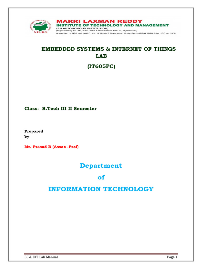IOT Lab Manual | PDF | Raspberry Pi | Capacitor