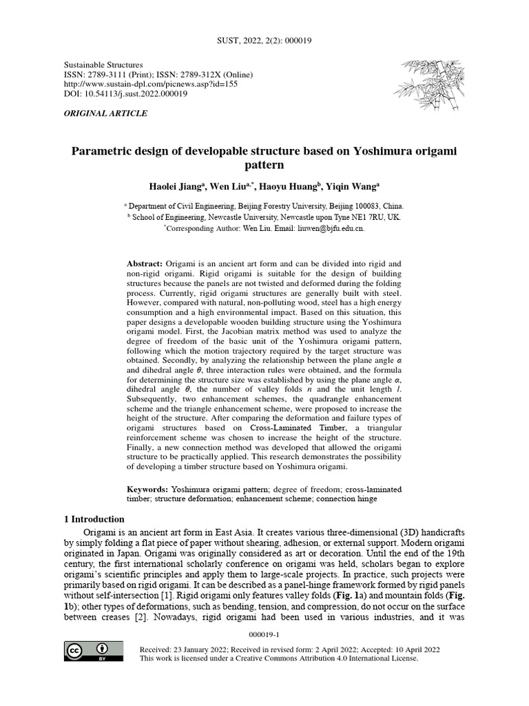 Parametric Design Yoshimura Origami Pattern | PDF | Origami | Triangle