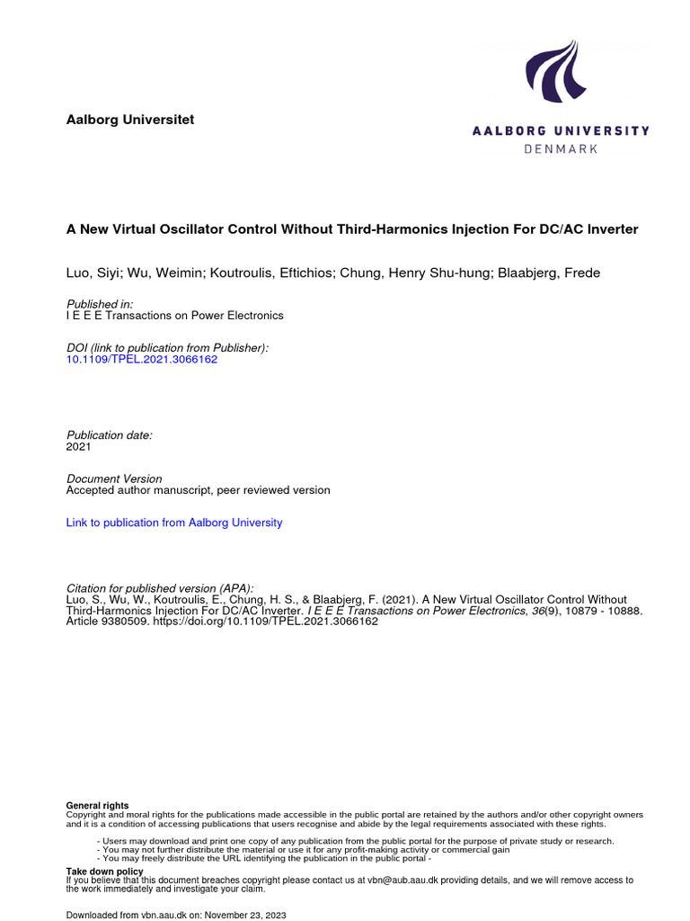 A New Virtual Oscillator Control Without Third Harmonics Injection For ...