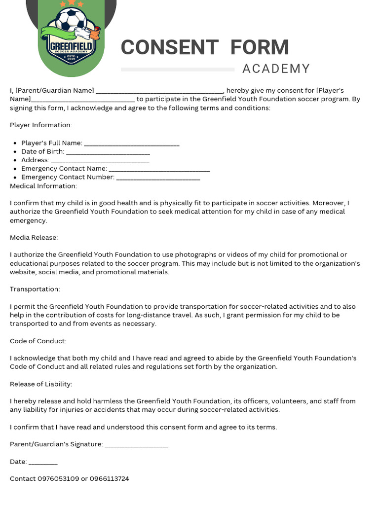 greenfield consent forms | PDF