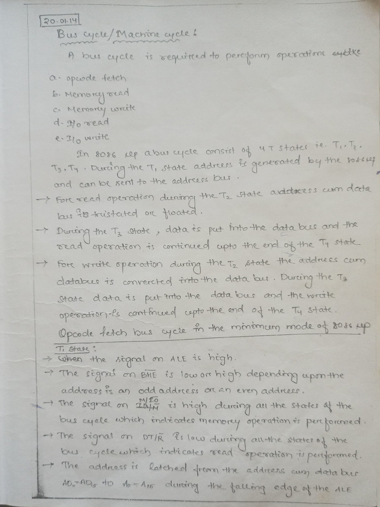 8086 Bus Cycles-Mynote | PDF