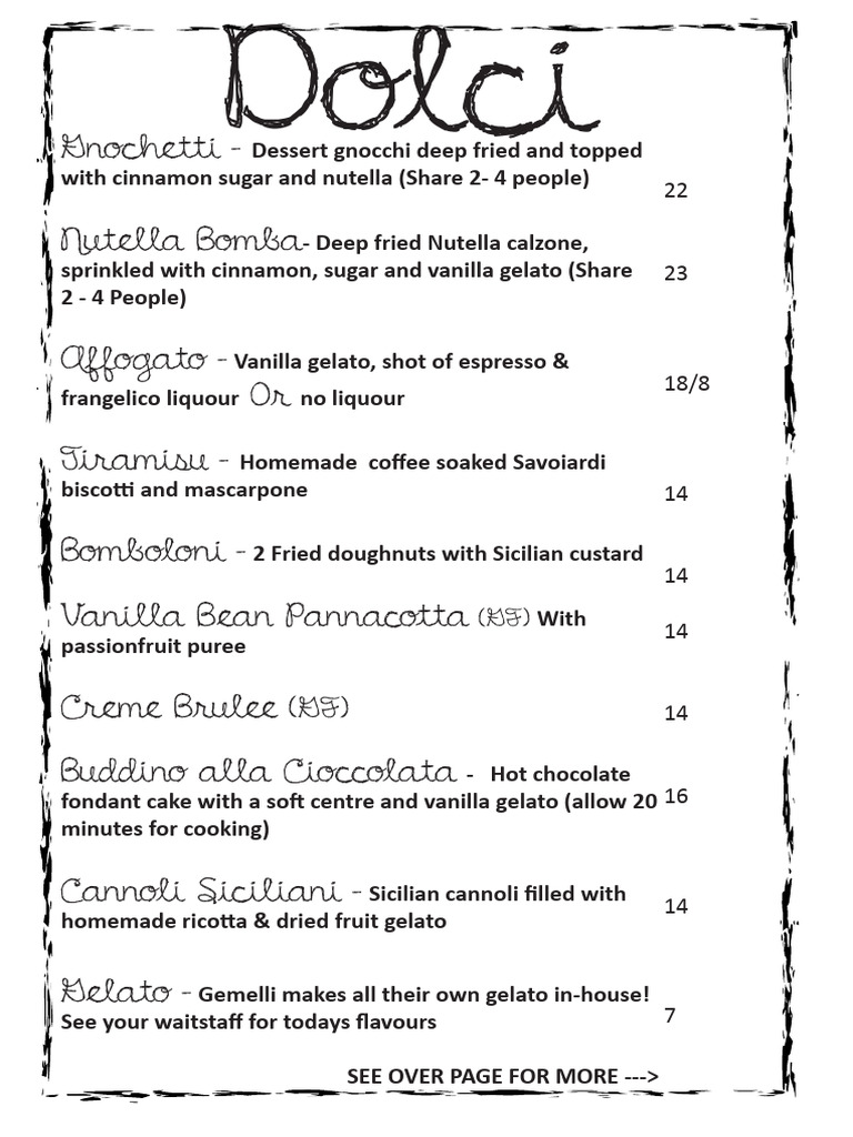 Desert Menu 2020 | PDF