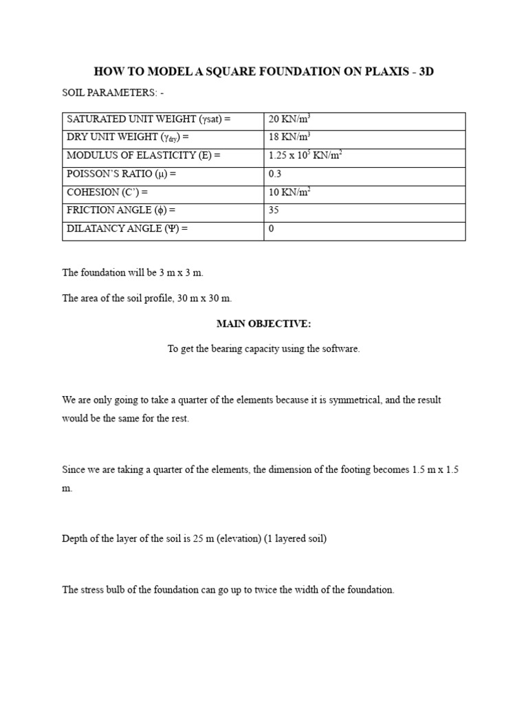 How To Model A Square Foundation On Plaxis | PDF | Young's Modulus ...