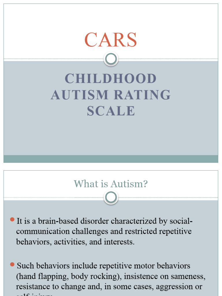 CARS | PDF | Autism Spectrum | Diseases And Disorders