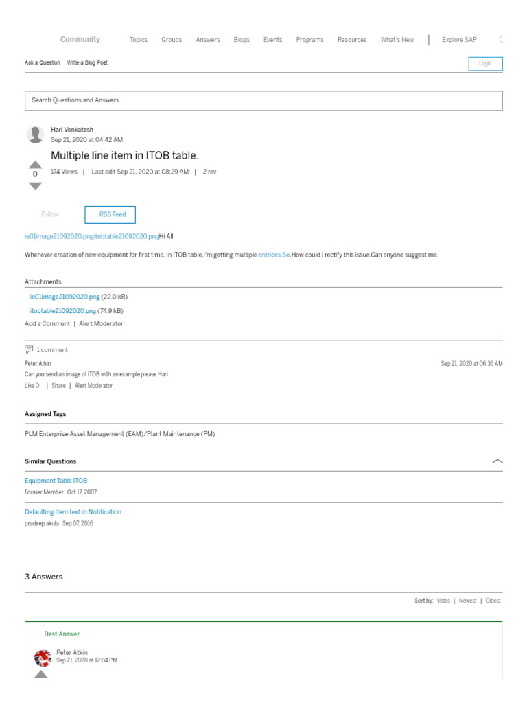 Multiple Line Item in ITOB Table. - SAP Community | PDF | World Wide Web | Internet & Web