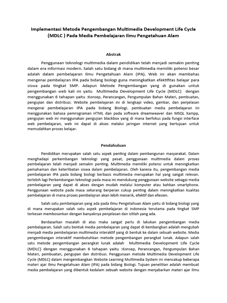 MDLC untuk Pembelajaran IPA Biologi | PDF | Seni | Komputer