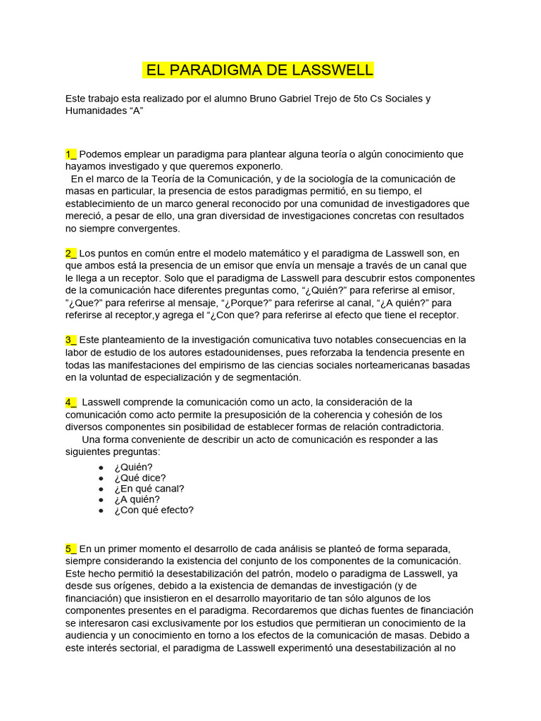 El Paradigma de Lasswell | PDF