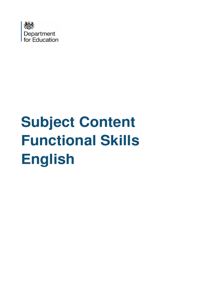 Functional Skils - Subject Content English | PDF