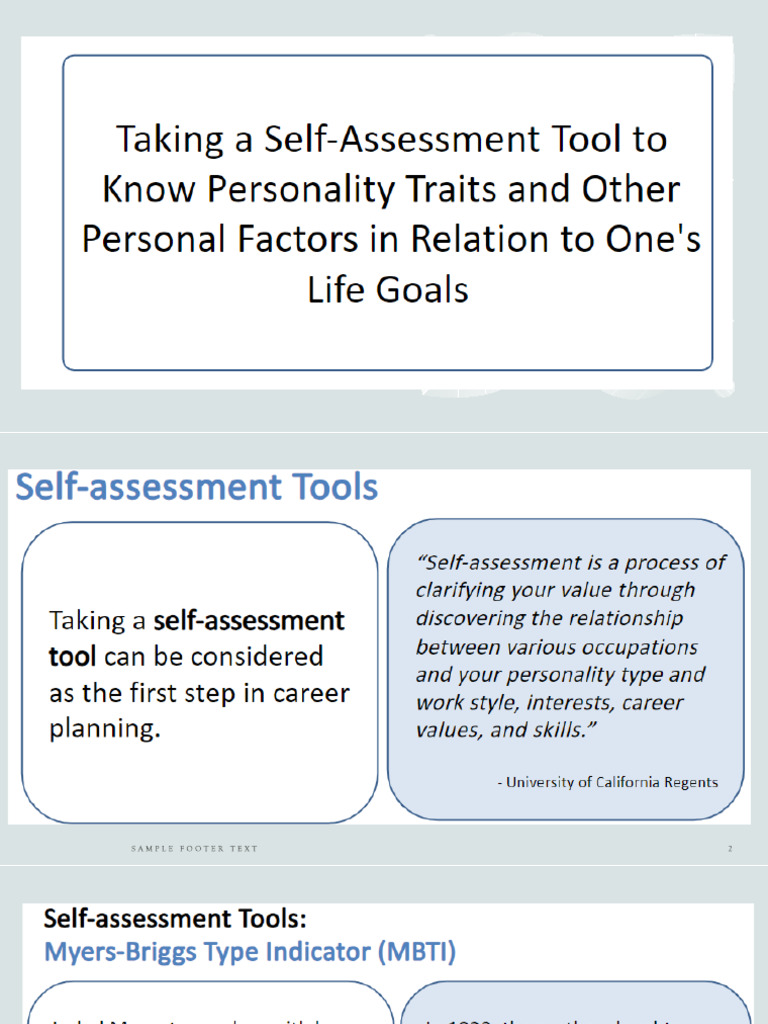 Self Assessment Tools | PDF