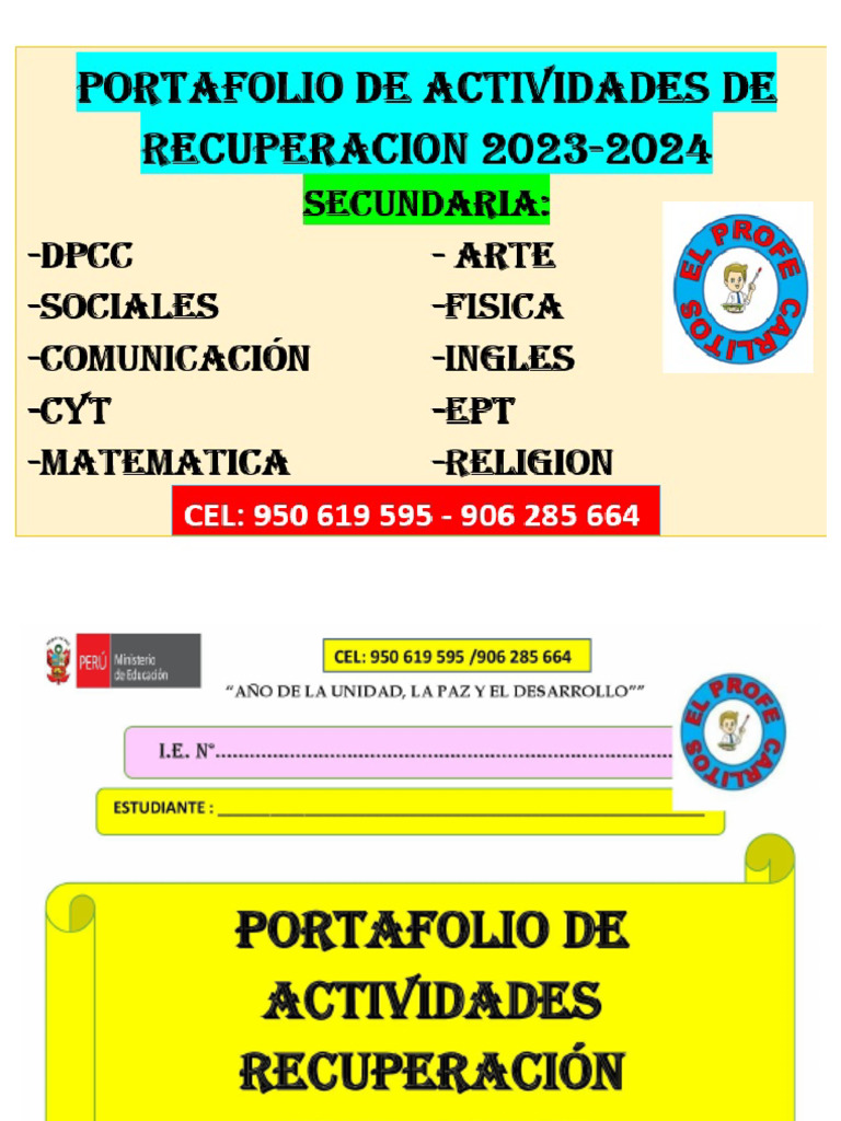 Portafolio de Actividades de Recuperacion - Ciencias Sociales - 1ero y 2do | PDF