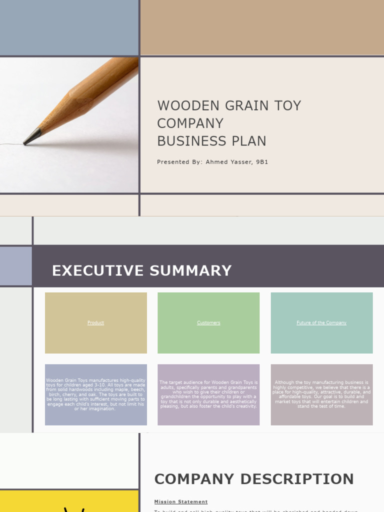 Wooden Grain Toy Company Business Plan by Ahmed Yasser, 9B1 | PDF | Toys