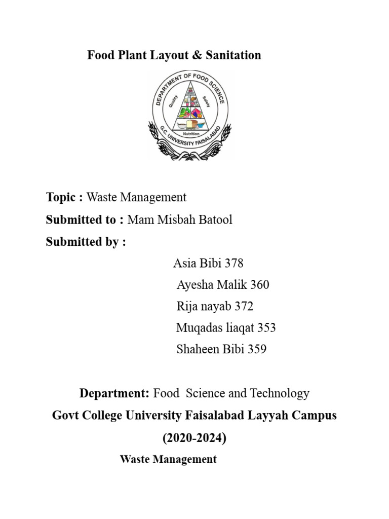 Plant Layout & Sanitation-1 | PDF