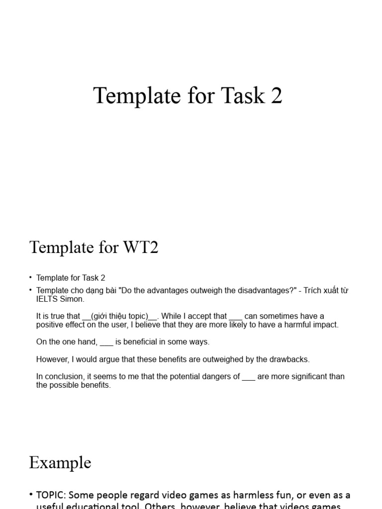 (IELTS) Template For Task 2 | PDF | Taxes | Video Games