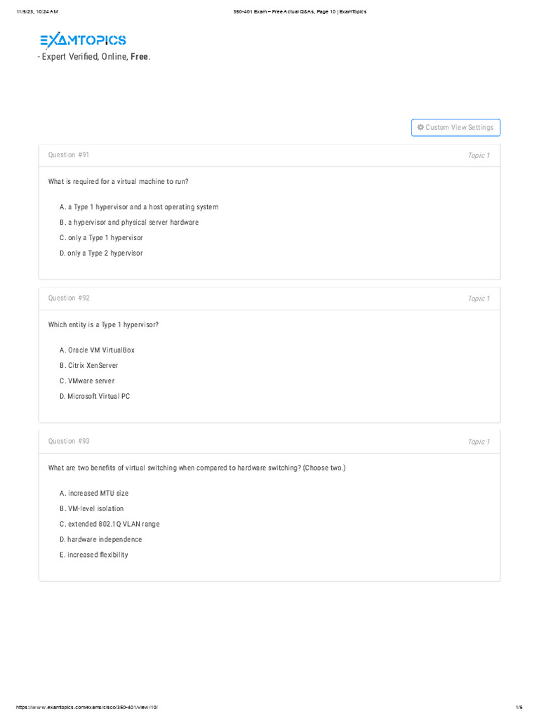 Exam 350-401 - Pg10 | PDF | Ip Address | Virtual Machine