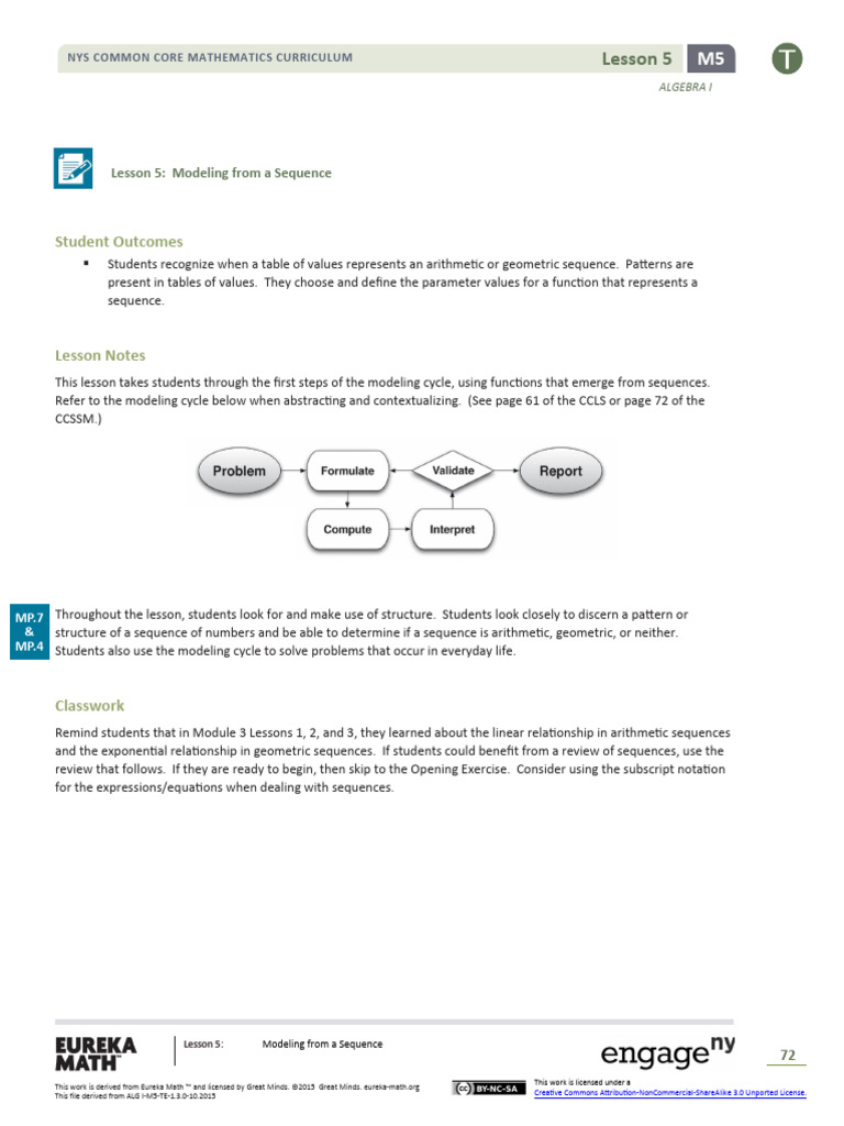 Algebra I m5 Topic B Lesson 5 Teacher | PDF | Mathematics | Arithmetic