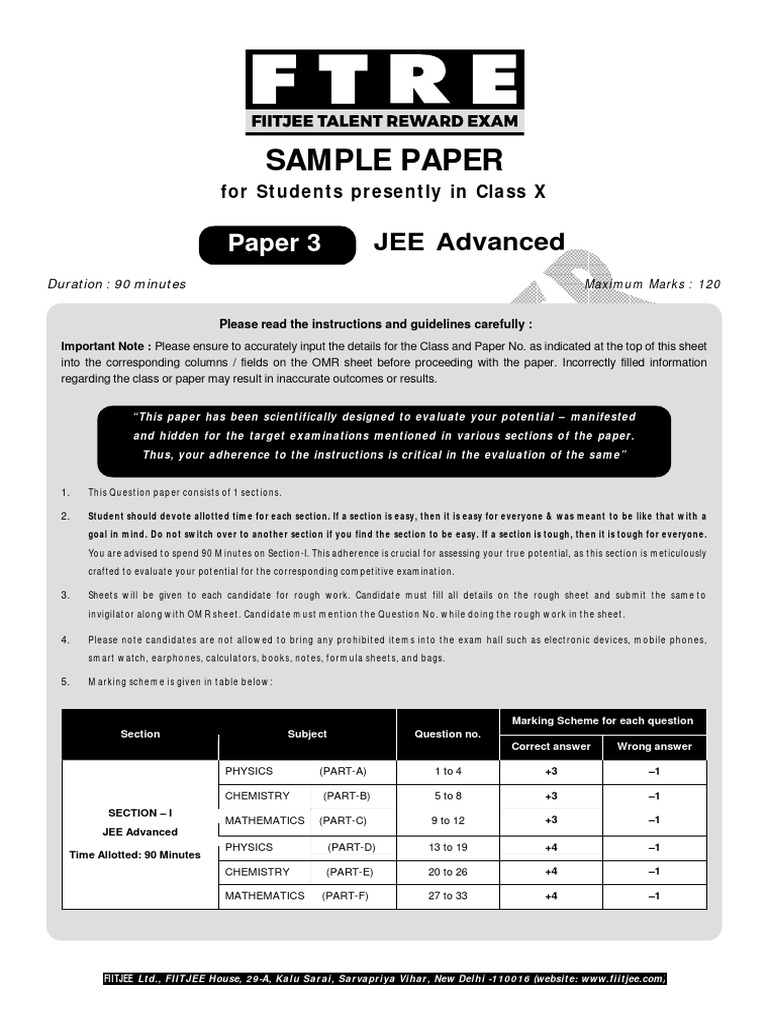 Ftre-2023-Sample Paper-Class-X-P3-Pcm | PDF | Isomer | Crystal