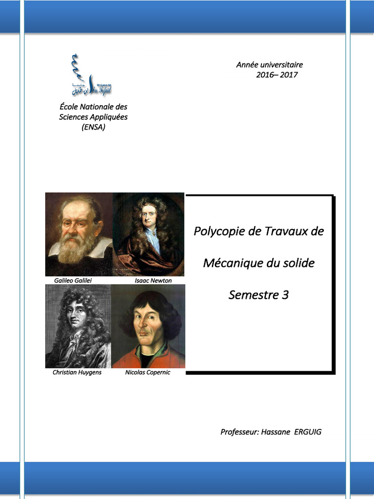 Polycopie (TP Mécanique II S3) Version 2017 | PDF