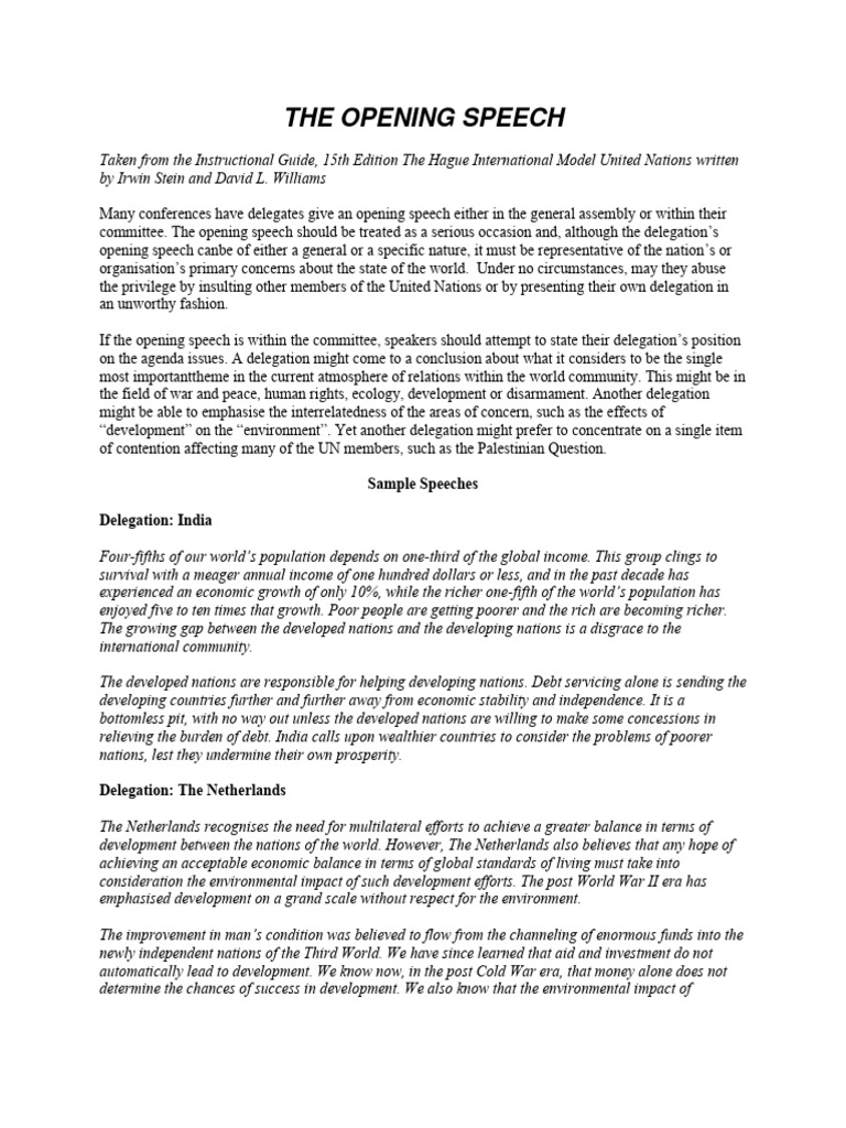 2.OPENING SPEECH DEFINITION with examples_2012 | PDF | United Nations ...