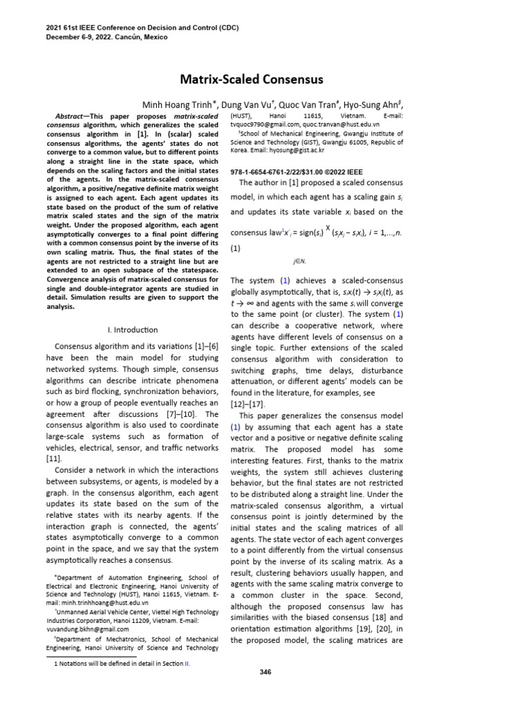 0023 Matrix-Scaled Consensus | PDF