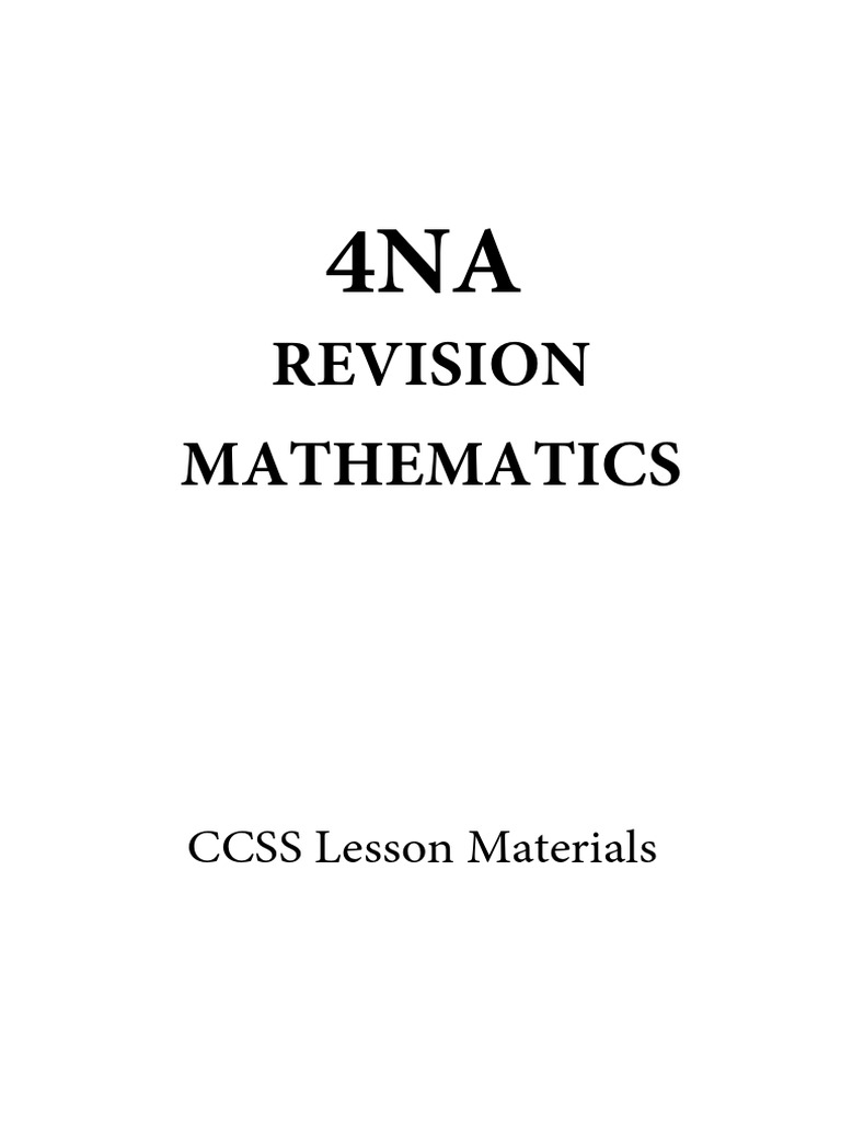 2019 4A Revision Math CCSS | PDF