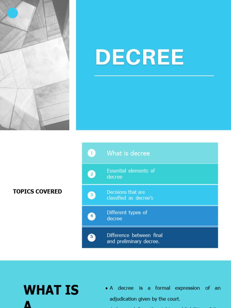 DECREE | PDF | Judgment (Law) | Decree