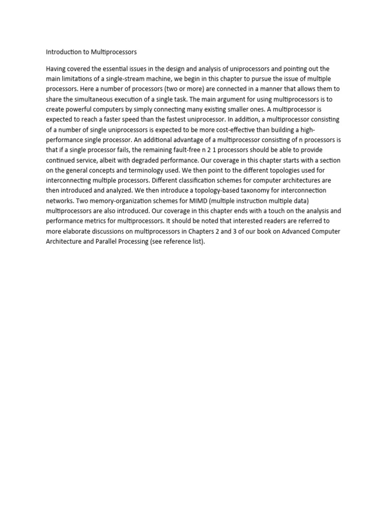 Multiprocessor Systems Overview | PDF | Computers | Technology & Engineering